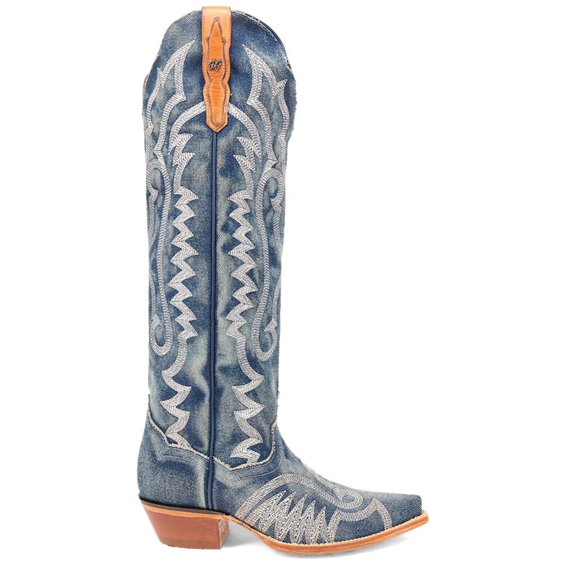 Dan Post Women's Denim Darlin Zipper Snip Toe Boots by Dan Post Boots ...