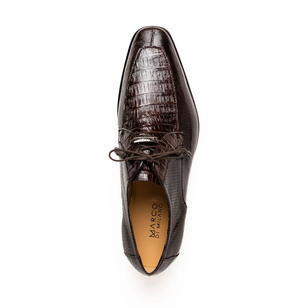 Marco Di Milano Merida Brown Oxfords Lizard & Caiman Crocodile Shoes ...