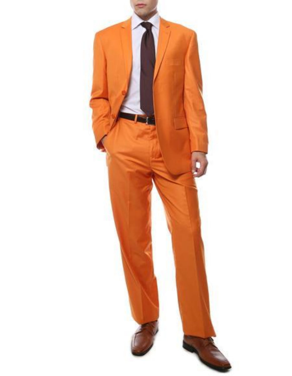 Mens Two Button Orange Tuxedo With Pants - Orange Prom Suit – SuitUSA