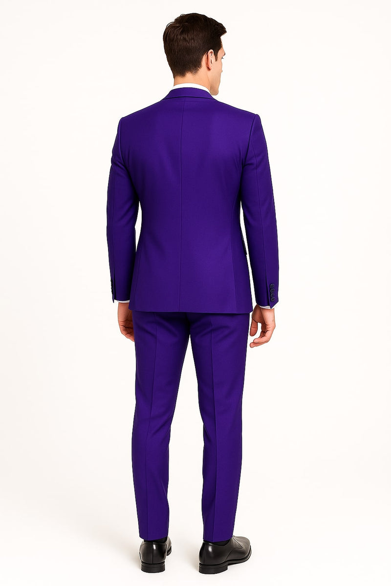 Purple Tuxedo Suit for Men – Stylish Two-Piece Prom and Wedding Suit w ...