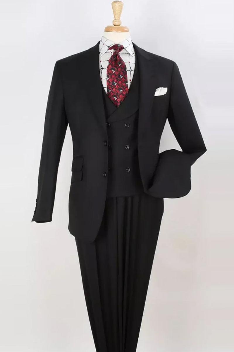"Sophisticated Elegance: Apollo King's Black Wool Suit for Prom and We ...