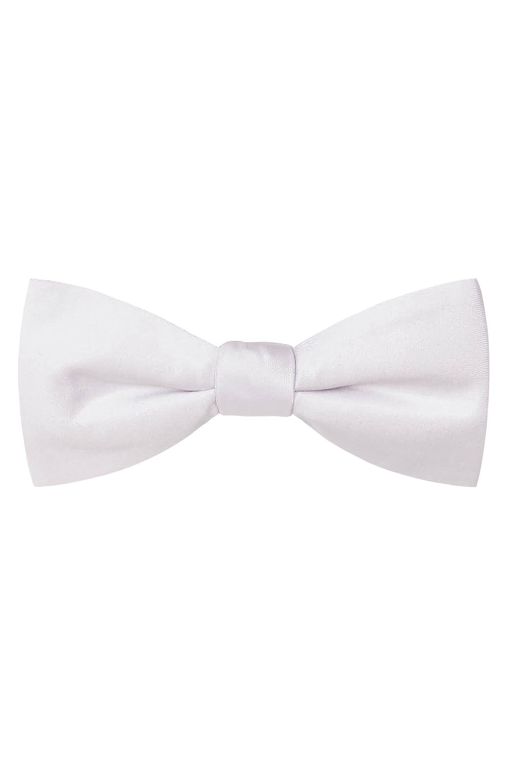 White Solid Satin Silk Bow Tie Allure Men SuitUSA