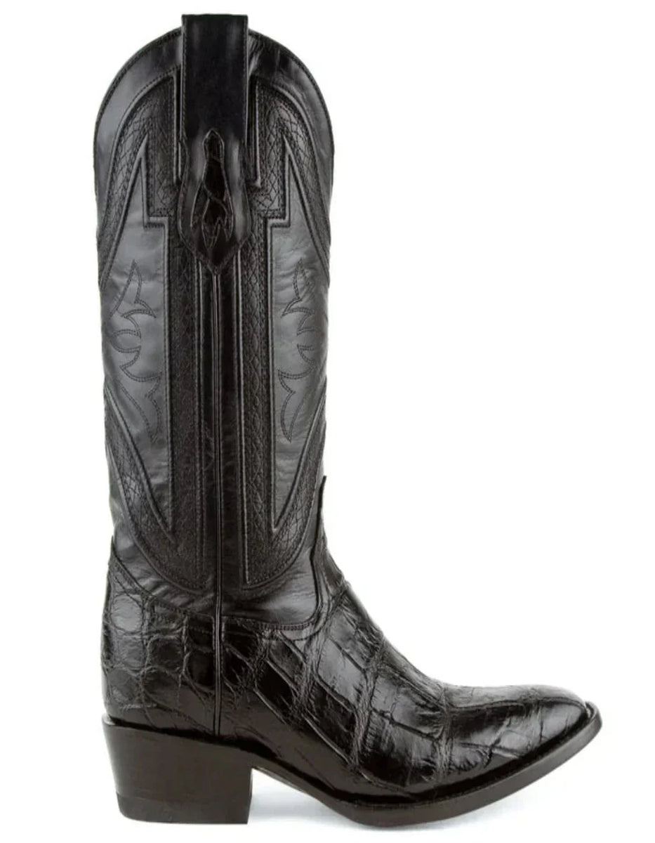 Ferrini Men's Stallion Alligator Belly Boots French Toe Handcrafted Bl ...