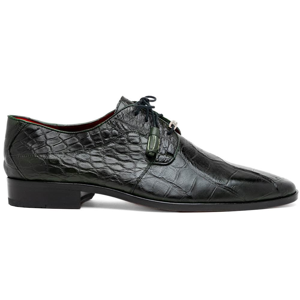 Marco Di Milano Fitipaldi Olive Alligator Derby Shoe