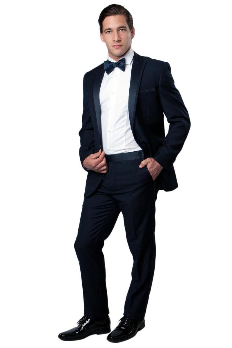 Navy Blue One-Button Tuxedo for Prom and Wedding: Bryan Michaels – SuitUSA