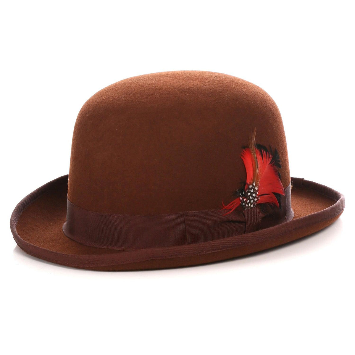Brown Premium Wool Derby Hat by Ferrecci - SuitUSA